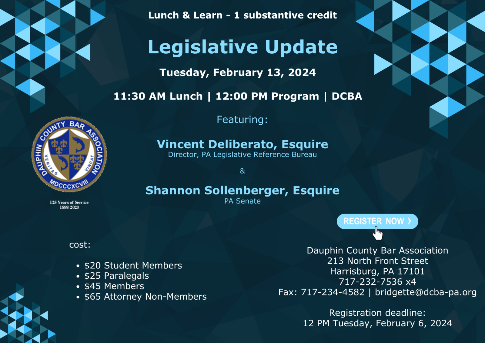 Legislative Update Lunch & Learn | Calendar of Events | Dauphin County ...